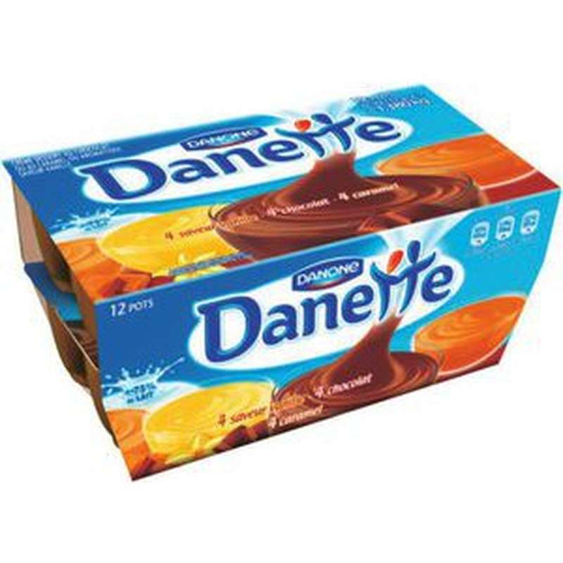 Danette panaché saveur chocolat, caramel, vanille (x 12) | La belle vie ...