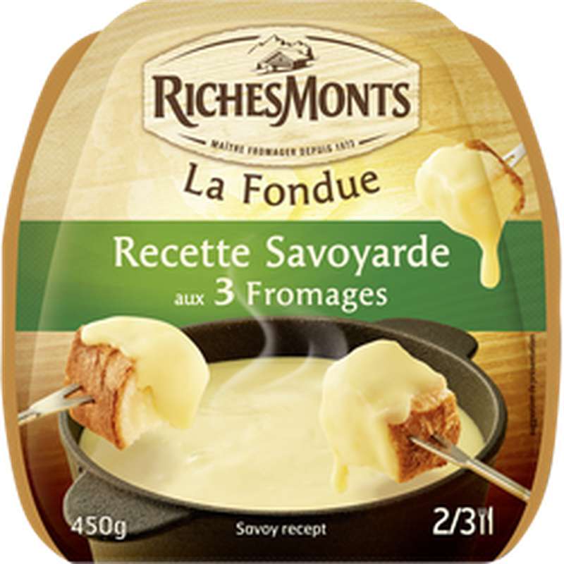 Fondue savoyarde aux 3 fromages 28% M.G, RichesMonts (450 g) | La belle ...
