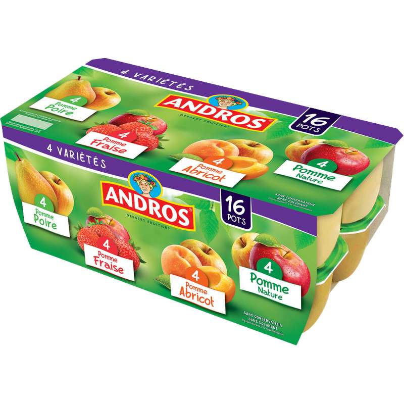 Compote panaché multifruits, Andros (16 x 100 g) | La belle vie ...