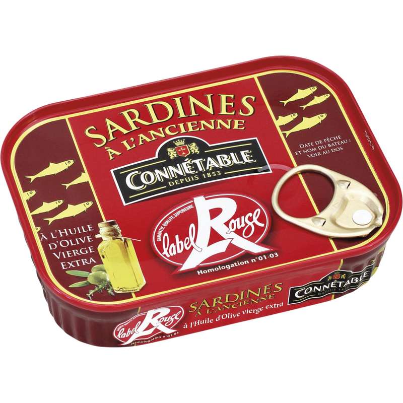 Sardines de Bretagne à l'huile d'olive Label Rouge, Connetable (135 g ...