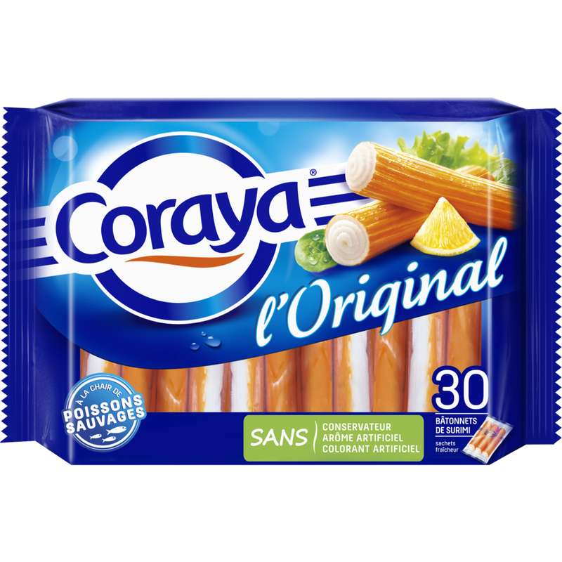 Bâtonnets de surimi L'Original, Coraya (x 30, 450 g) | Bam courses : Le ...