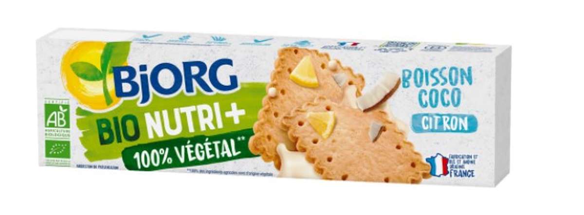 Biscuits Nutri+ 100% végétal lait de coco citron BIO, Bjorg (110 g ...