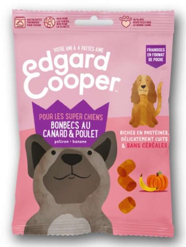 Bonbecs naturels et sans céréales pour chien adulte au canard et poulet ...