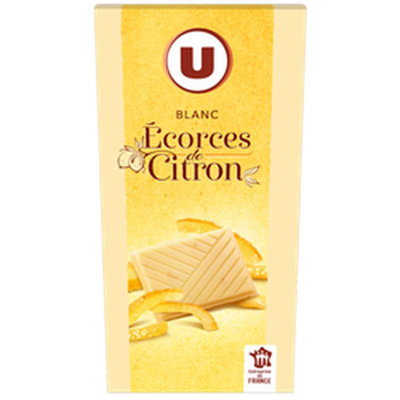 Chocolat blanc au citron, U (100 g) | La Belle Vie : Courses en Ligne - Livraison à Domicile