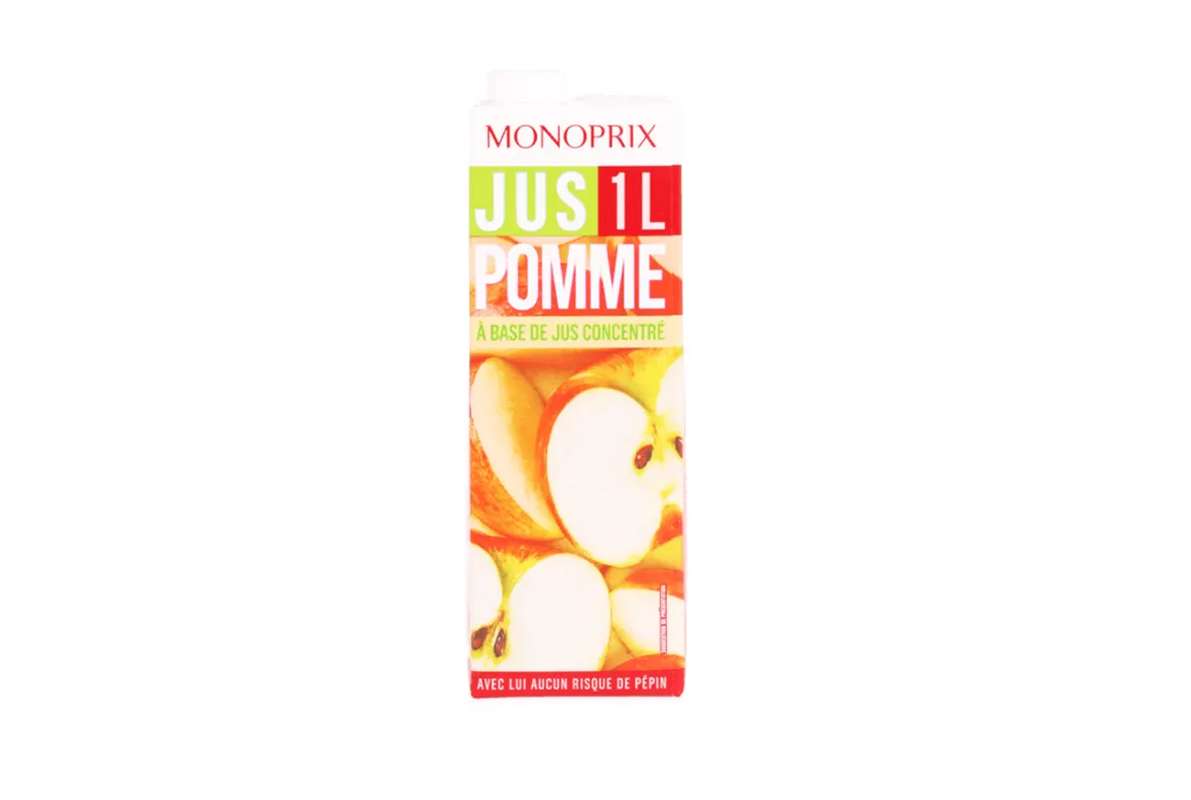 Jus de pomme à base de jus concentré, Monoprix (1 L) | La Belle Vie ...