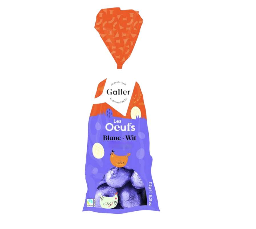 Sachet 11 Oeufs de Pâques Blanc Plein, Chocolat Galler (112 g) | La ...