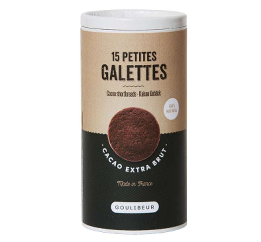 Tube 15 petites galettes au cacao Extra brut, Goulibeur (150 g) | La ...