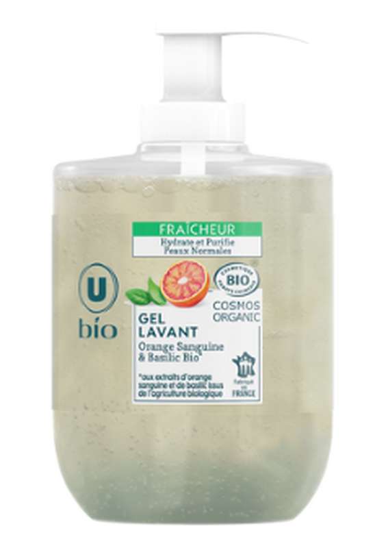 Crème lavante bio fraicheur orange sanguine basilic, U Bio (300 ml ...