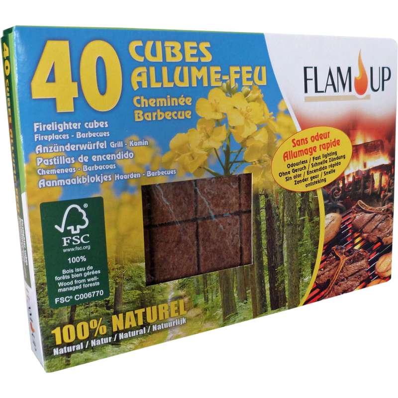 Allume-feu 100% naturel, Flam Up (x 40 cubes) | La belle vie : Changez ...