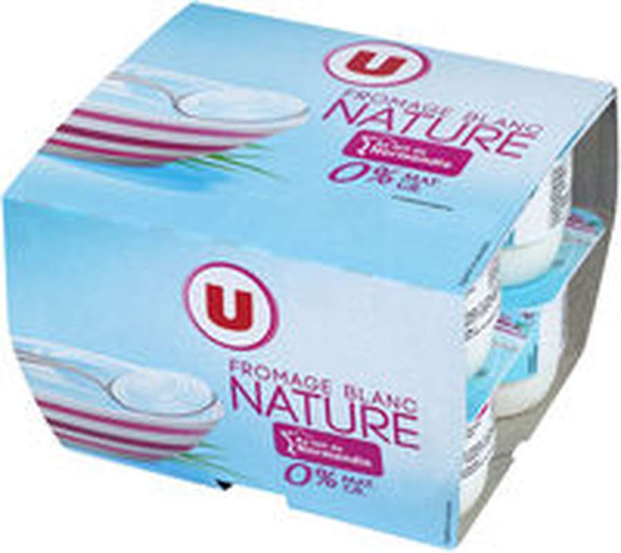 Fromage frais 0% MG, U (8 x 100 g) | La Belle Vie : Courses en Ligne ...