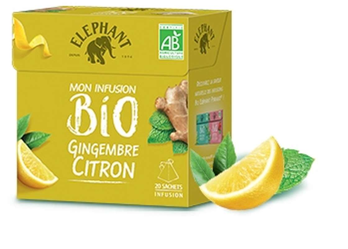 Infusion gingembre citron BIO, Elephant (20 sachets) | La belle vie ...