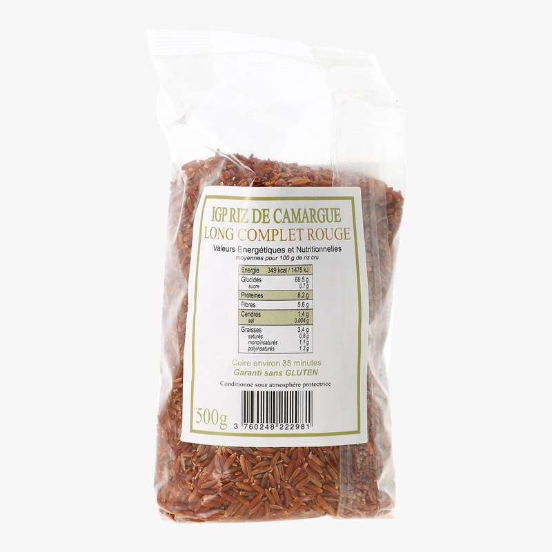 IGP Riz de Camargue rouge long complet bio, Domaine de Beaujeu (500g ...
