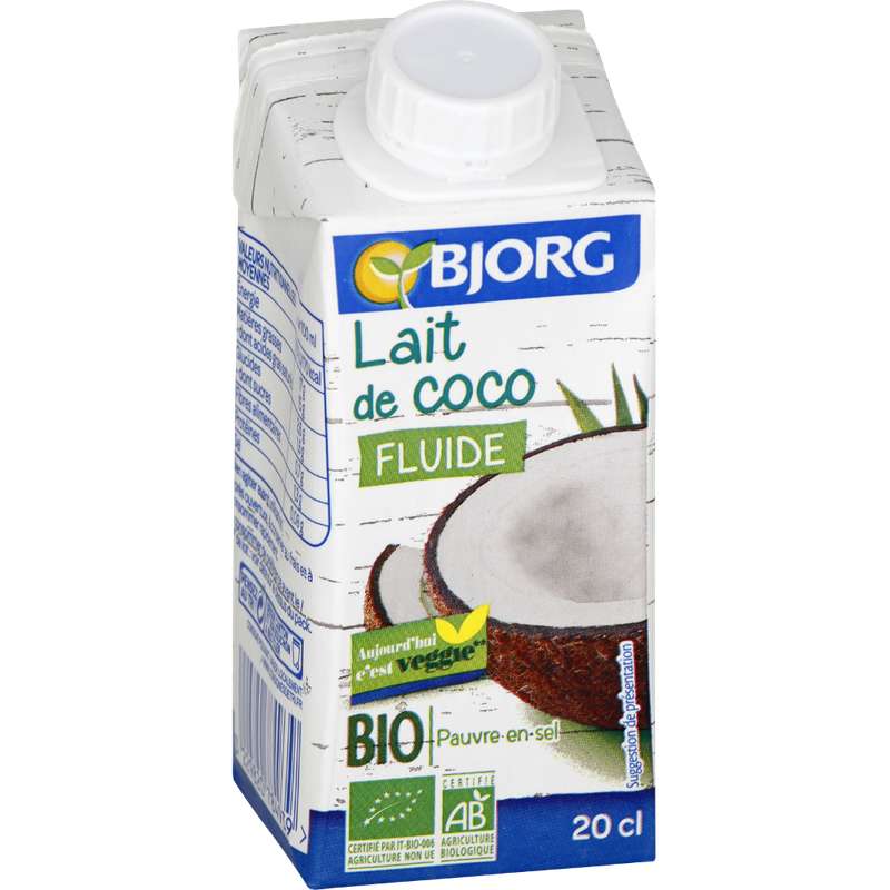 Lait de coco fluide cuisines BIO, Bjorg (200 ml) | La belle vie ...