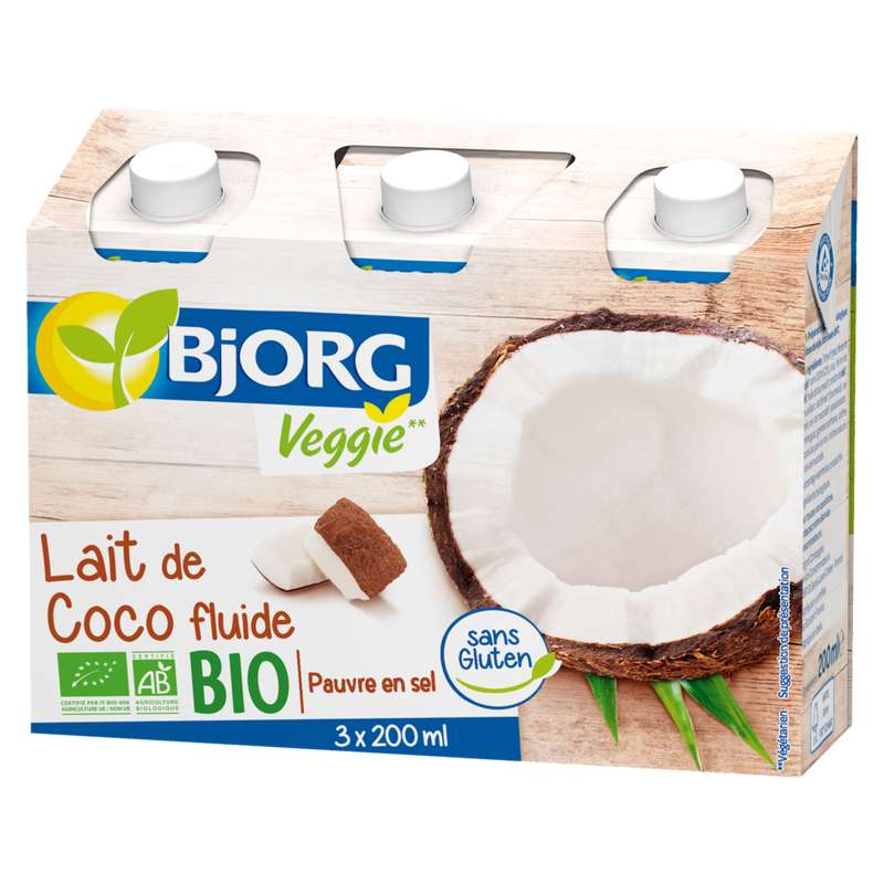 Lait de coco fluide cuisine BIO, Bjorg (3 x 200 ml) | La belle vie ...