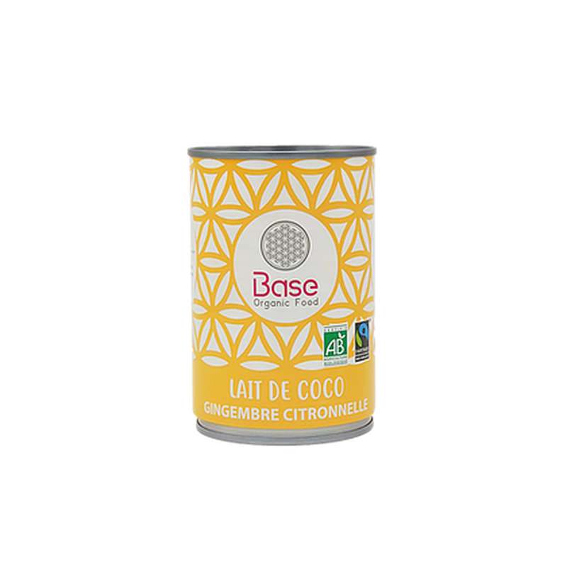 Lait de coco Gingembre Citronelle 17% mg BIO, Base Organic Food (400 ml ...