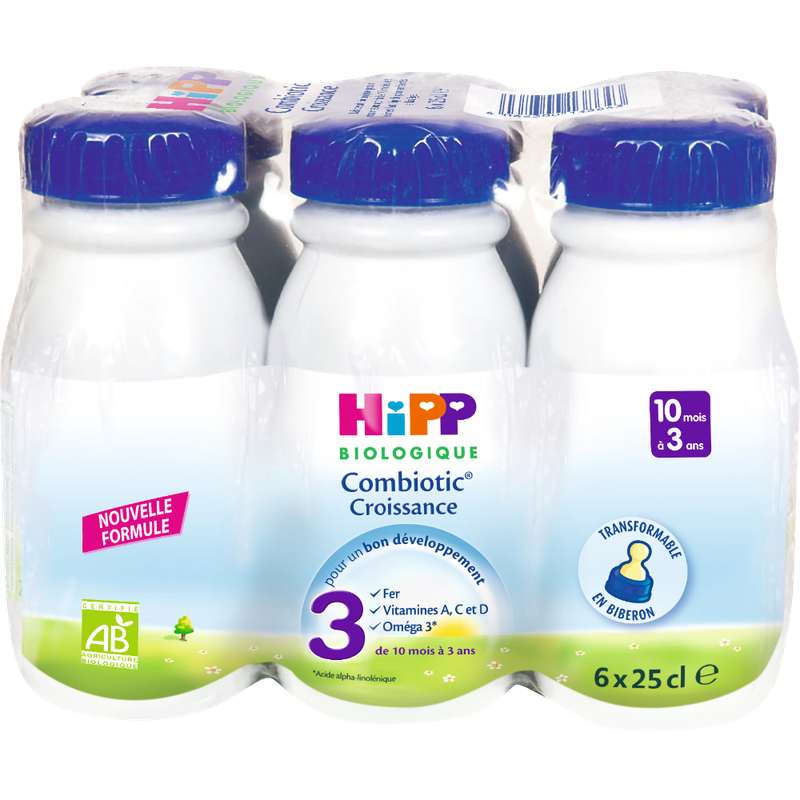 Pack Lait de croissance BIO - de 10 mois à 3 ans, Hipp (6 x 25 cl) | La ...