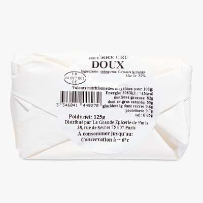 Beurre cru doux de baratte, La Grande Épicerie de Paris (125g) | La ...