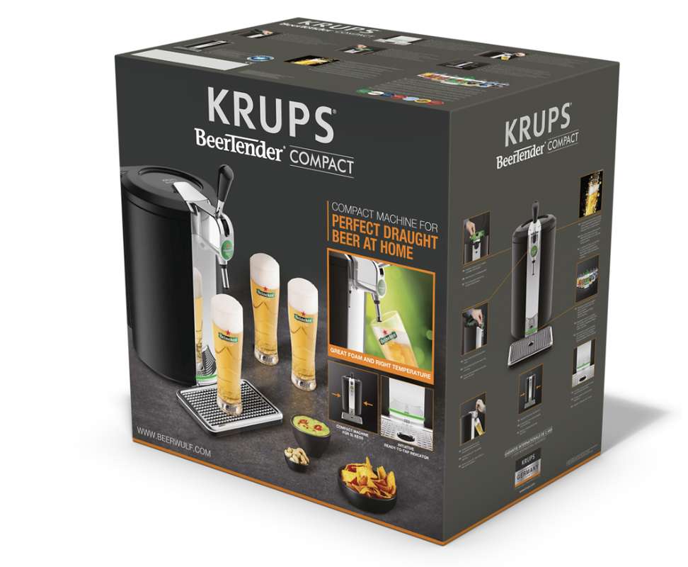 Machine à bière Beertender Compact noir/métal VB450E10, Krups | La ...