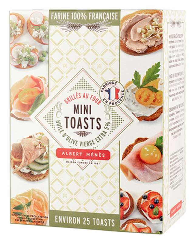Mini toasts grillés à l'huile d'olive vierge extra, Albert Ménès (100 g ...