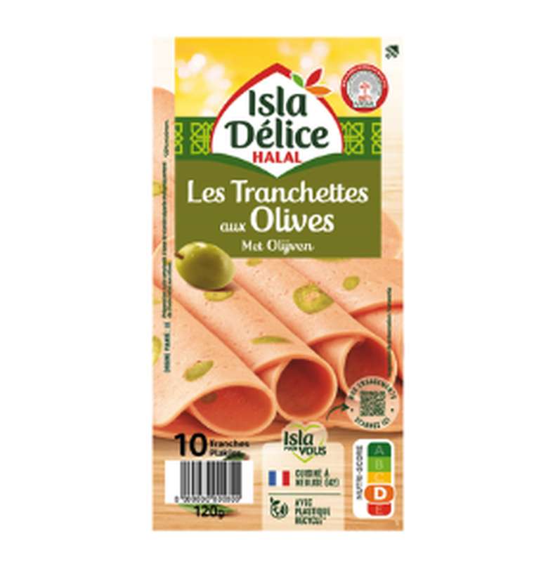 Mortadelice aux olives halal, Isla Délice (x 10 tranches, 120 g) | La ...