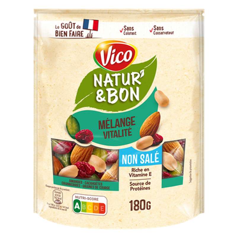 Natur'& bon mélange vitalité non salé, Vico (180 g) | La Belle Vie ...