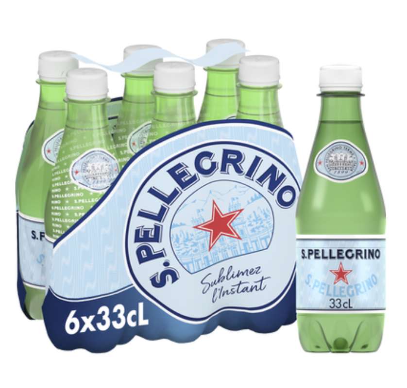 Pack d'eau minérale naturelle pétillante, San Pellegrino (6 x 33 cl ...
