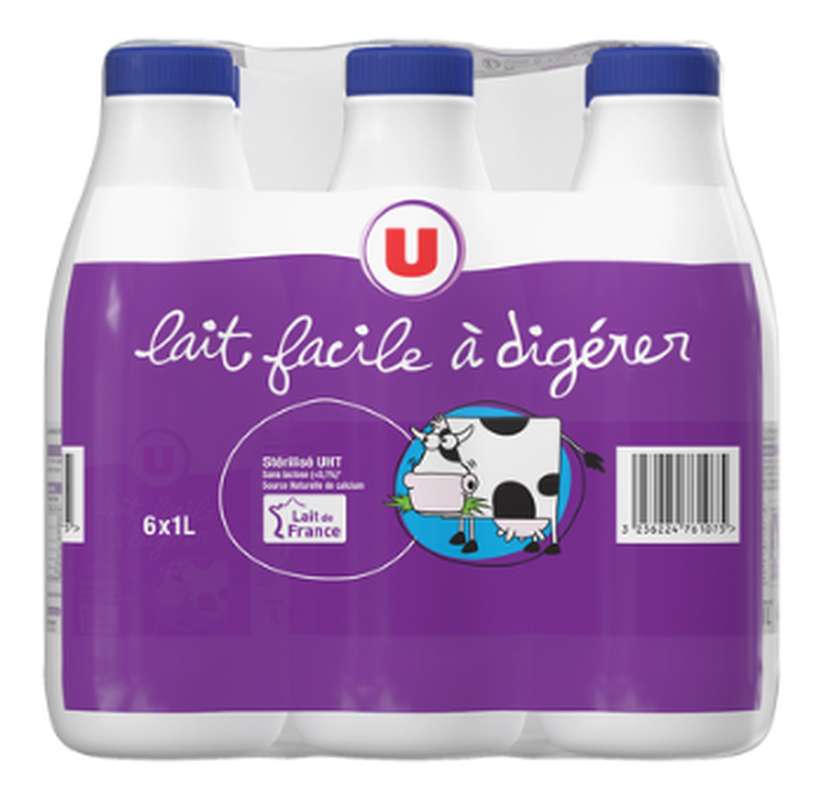 Pack De Lait Demi cr m Facile Dig rer U 6 X 1 L Bam Courses