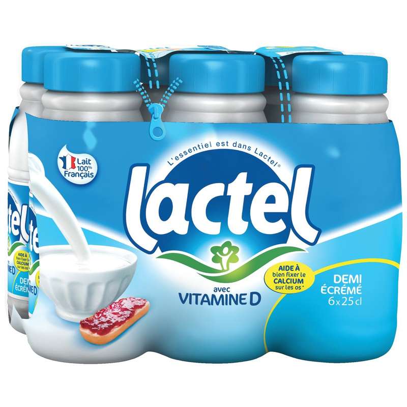 Pack de Lait demi-écrémé, Lactel (6 x 25 cl) | La belle vie : Changez ...