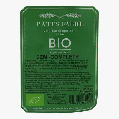 Pâtes bio semi-complètes, Pâtes Fabre (250g) | La Belle Vie : Courses ...