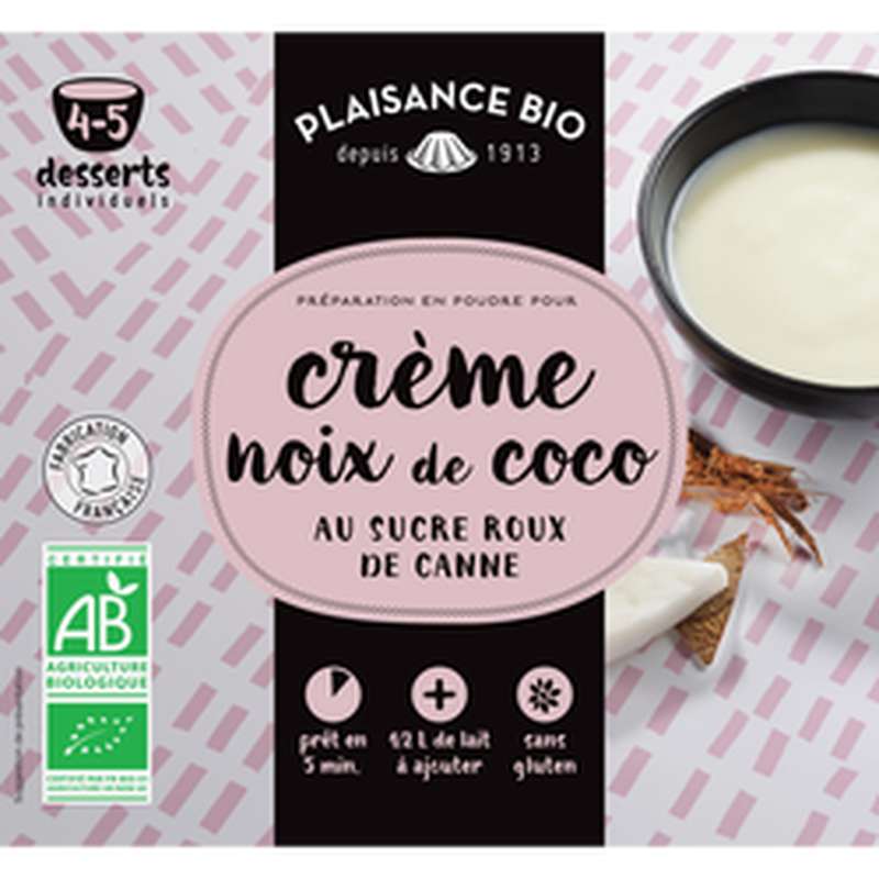Préparation pour crème gourmande à la noix de coco BIO, Plaisance BIO ...