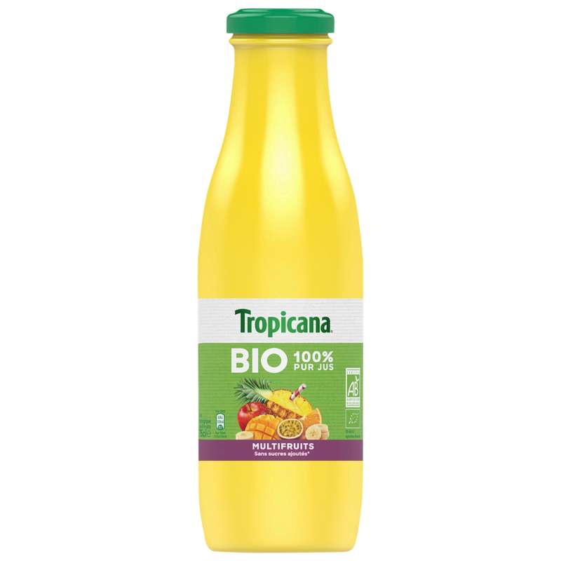 Pur jus multifruits BIO, Tropicana (bouteille en verre, 75 cl) | La ...