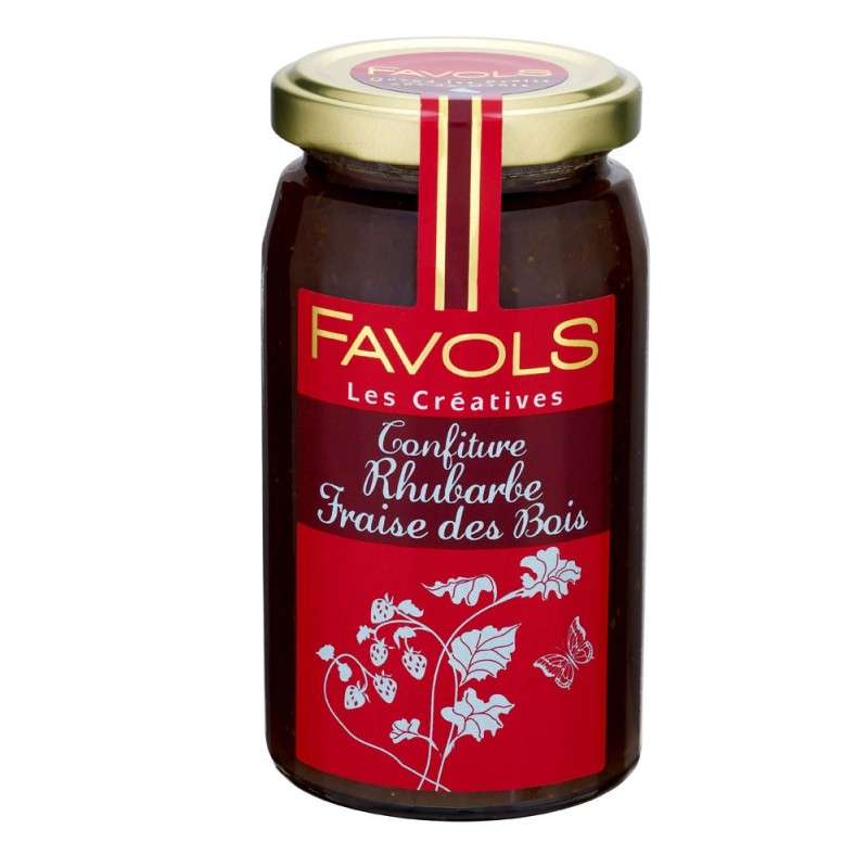 Confiture de rhubarbe et fraises des bois, Favols (270 g) | La Belle ...