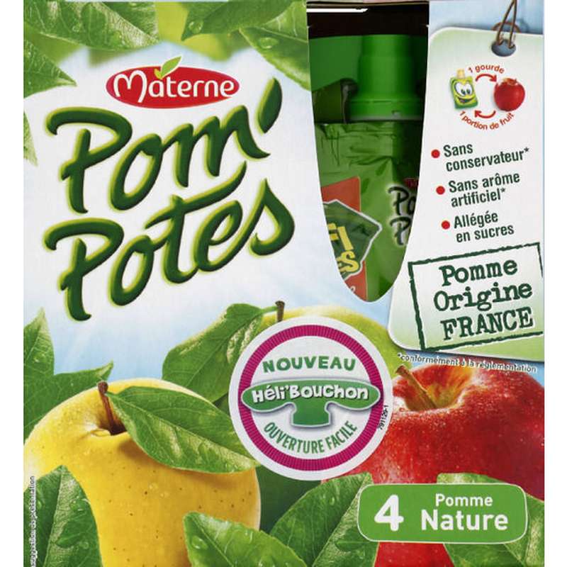 Pom'Potes nature, Materne (4 x 90 g) | La belle vie : Changez votre ...