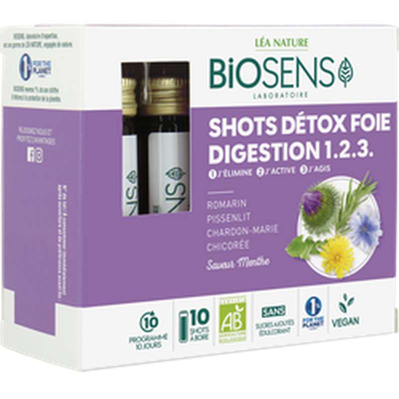 Shots détox foie digestion BIO, Biosens (10 x 10 ml) | La Belle Vie ...