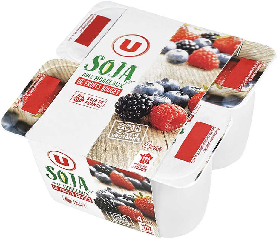 Soja avec morceaux de fruits rouges, U (4 x 100 g) | La belle vie ...