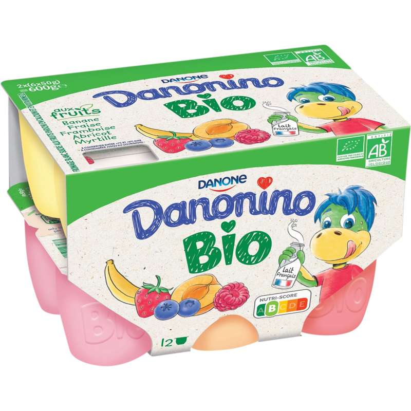 Danonino aux fruits BIO, Danone (12 x 50 g) | La belle vie : Changez ...