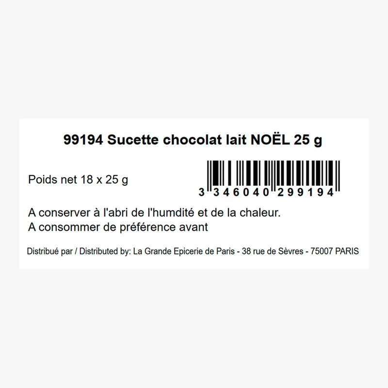 Sucette en chocolat, La grande épicerie de Paris (25g) | La Belle Vie ...