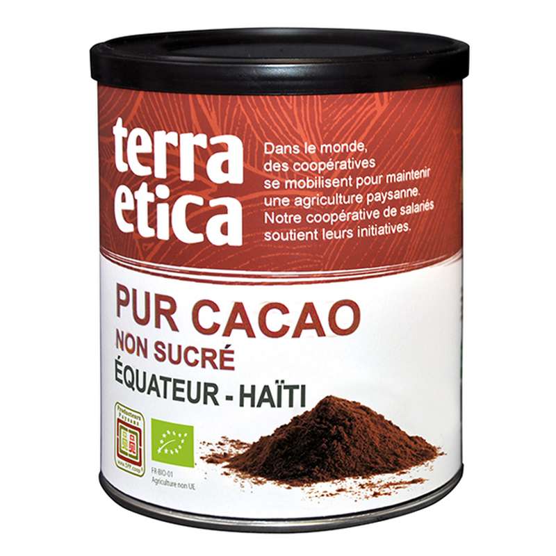 Pur cacao en poudre non sucré BIO, Terra Etica (200 g) | La Belle Vie ...