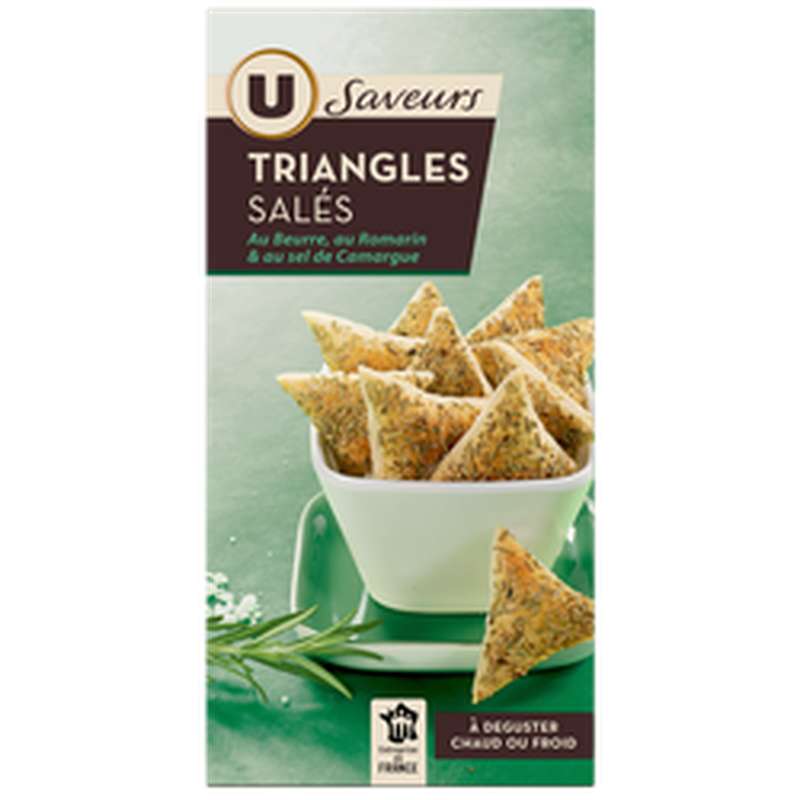 Triangles au romarin et au sel de Camargue, U Saveurs (60 g) | La Belle ...