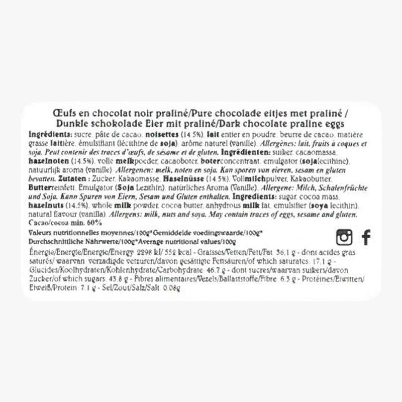 Boîte de 6 oeufs de Pâques en chocolat noir et praliné, Café-Tasse (72g) | La Belle Vie ...
