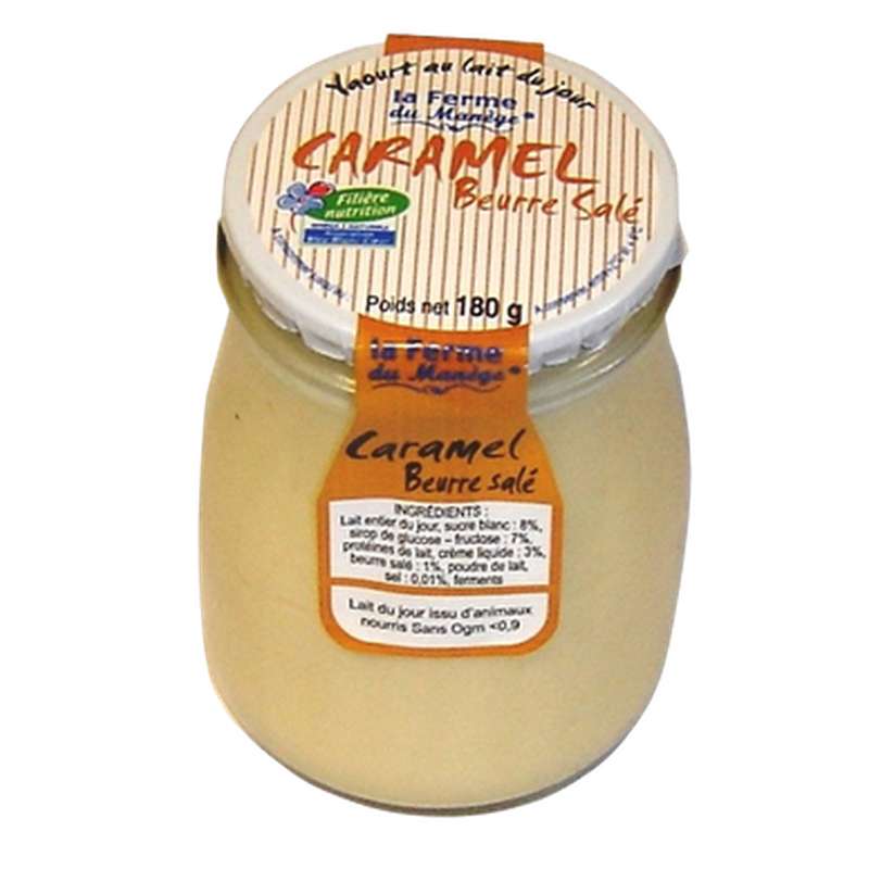 Yaourt entier au lait du jour caramel beurre salé, La Ferme du Manège ...