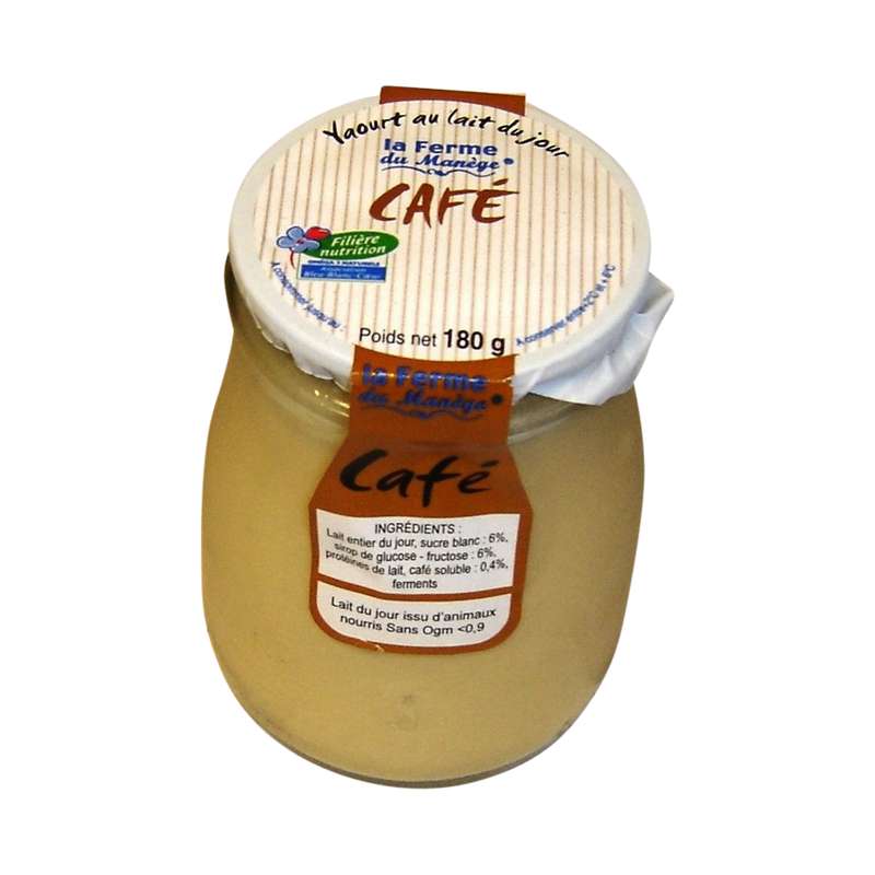 Yaourt entier brassé au lait du jour café, La Ferme du Manège (180 g ...