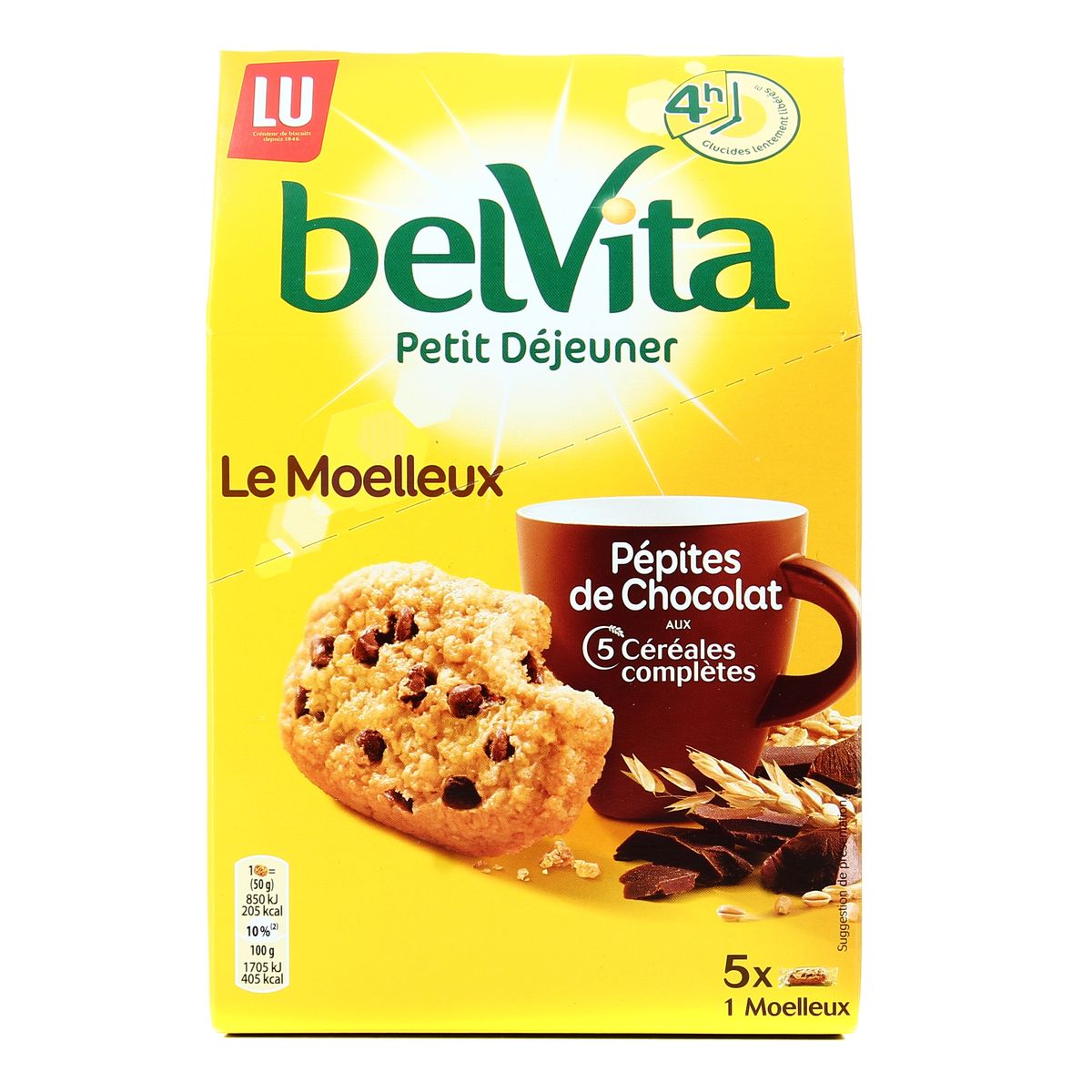 Belvita Petit déjeuner Le Moelleux pépites de chocolat, Lu (250 g) | La ...