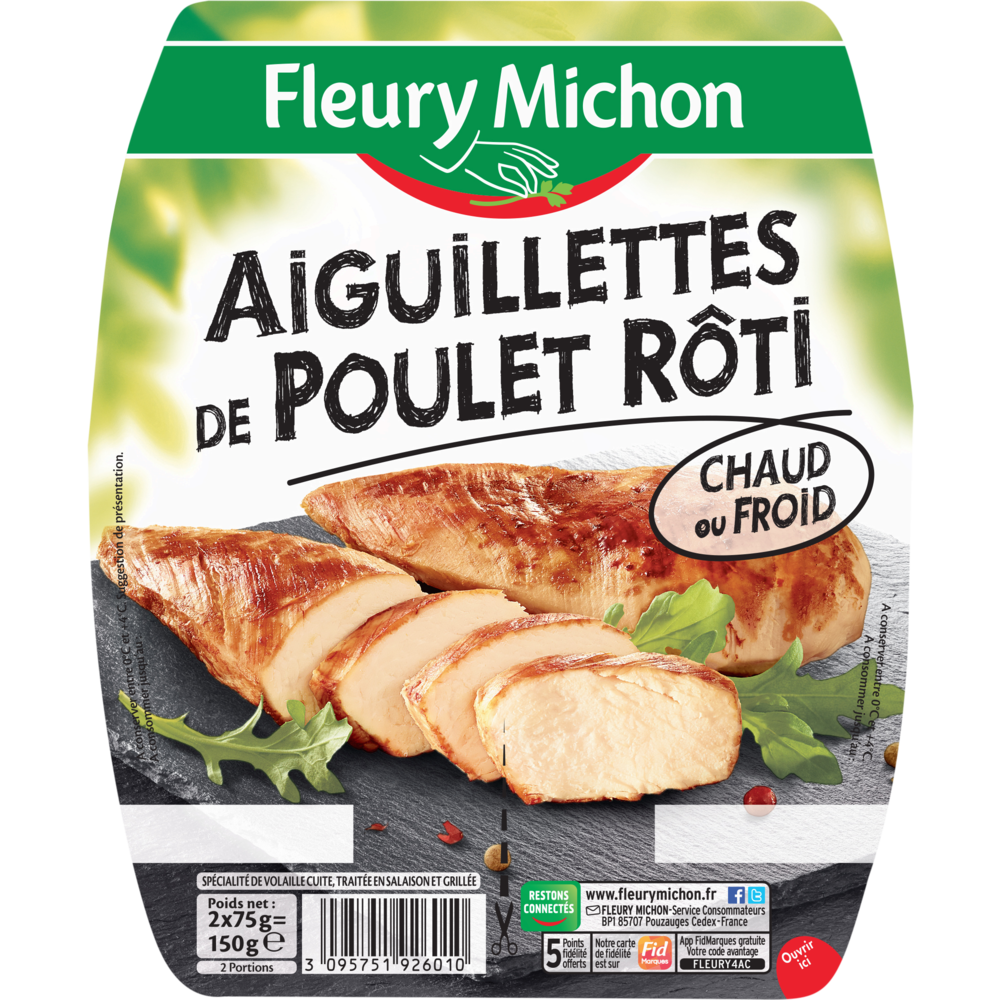 Aiguillettes de poulet rôti, Fleury Michon (2 x 75 g) | La belle vie ...