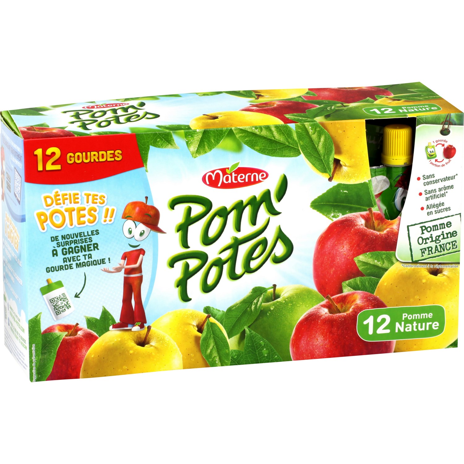 Pom'Potes pomme nature, Materne (12 x 90 g) | La belle vie : grande ...