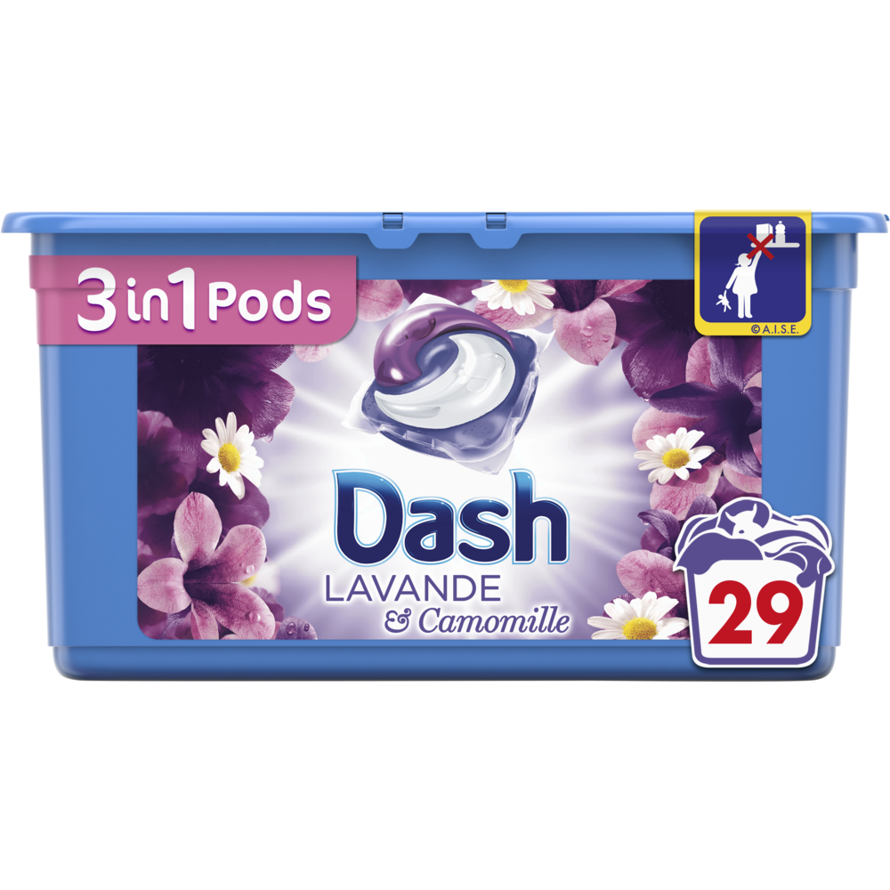 Lessive écodose 3 en 1 lavande et camomille, Dash (x 29) | La belle vie ...