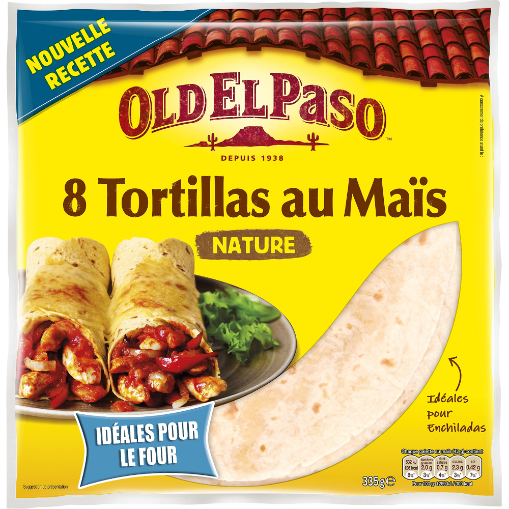 Tortilla de maïs souple, Old El Paso (x 8, 335 g) | La belle vie : Vos ...