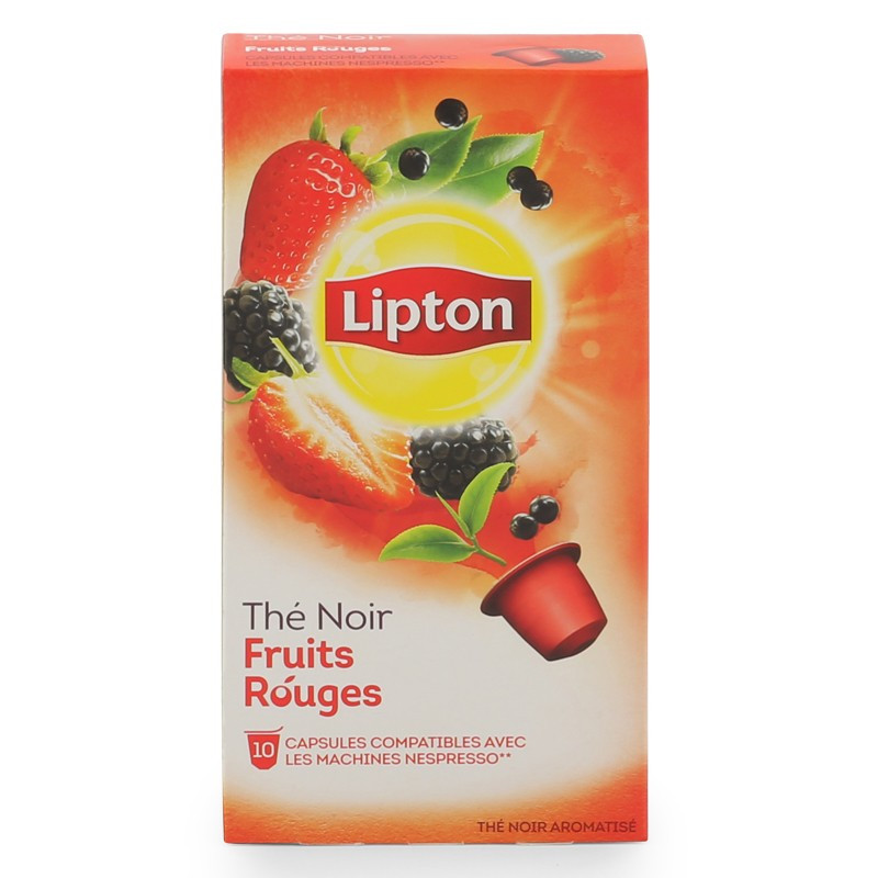 Thé noir aux fruits rouges, Lipton (10 capsules) | La belle vie ...