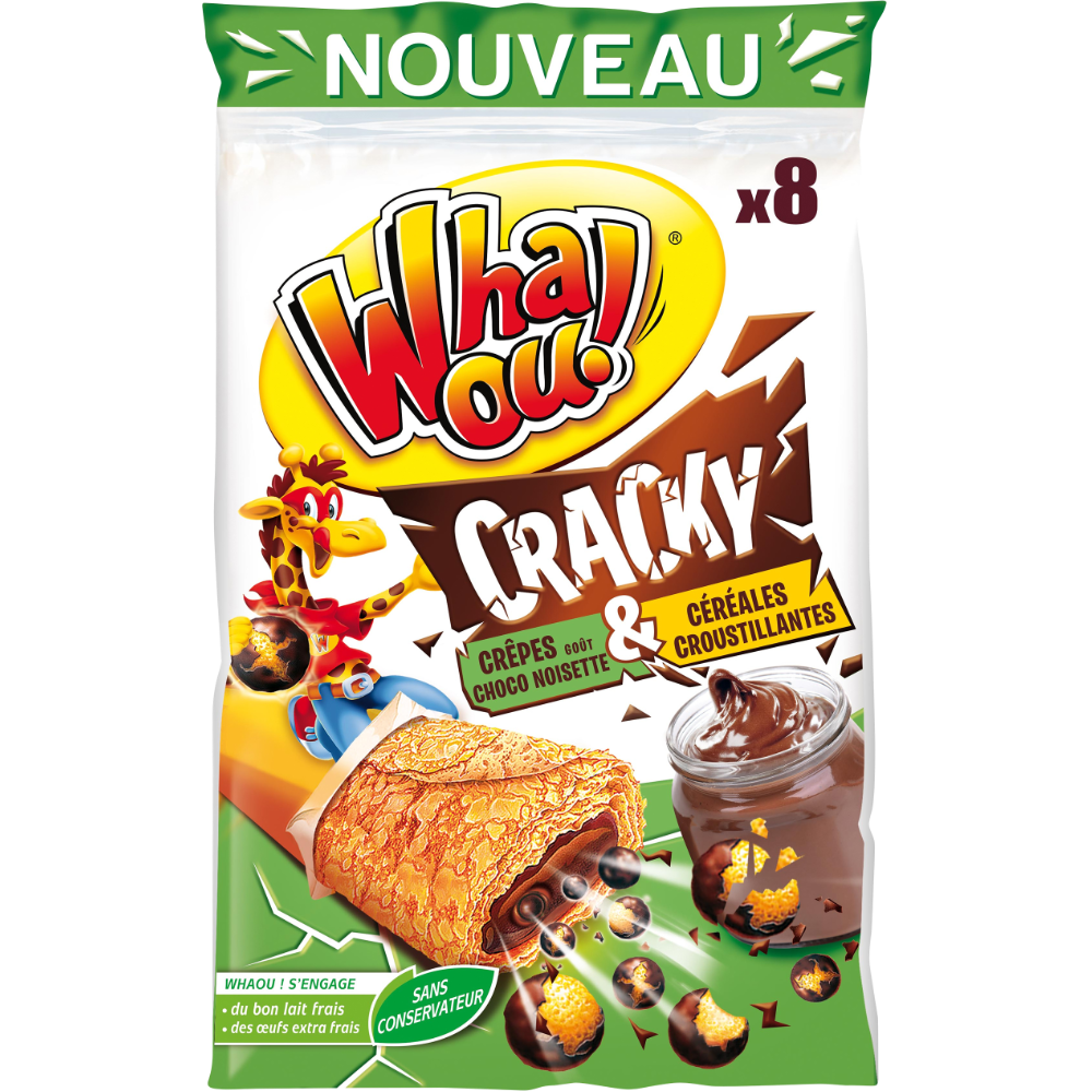 Crêpes Whaou cracky choco noisette et céréales (x 8, 256 g) | La belle ...