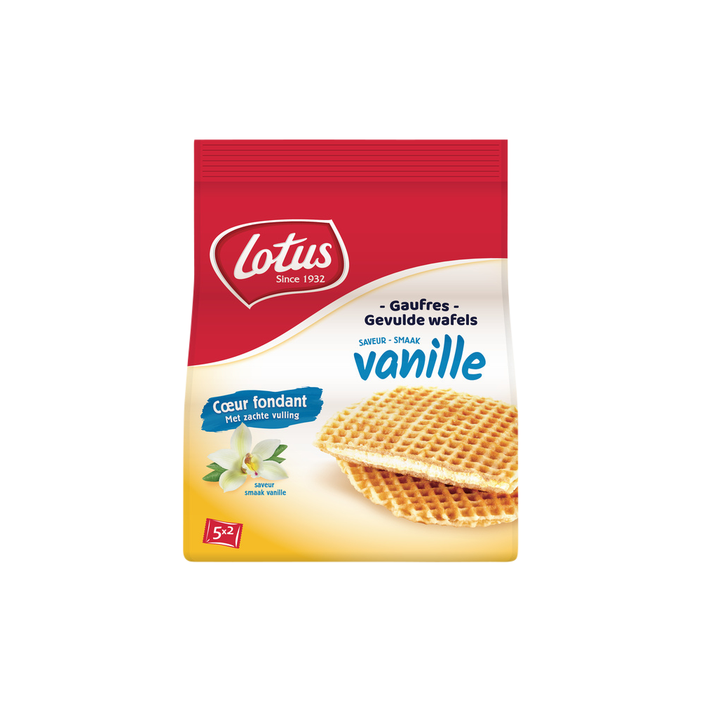 Gaufres coeur fondant vanille, Lotus Bakerie (5 x 2 gaufres, soit 310 g ...